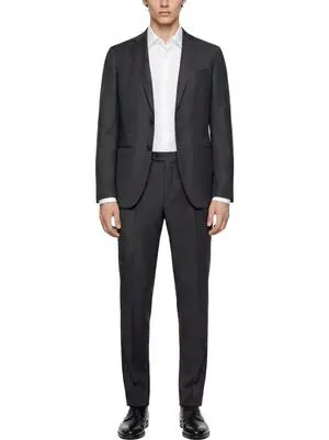 Caruso Single-breasted Pressed-crease Suit - Grey