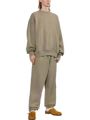 ESSENTIALS Fleece Texture Crew Neck Sweatshirt - Neutrals