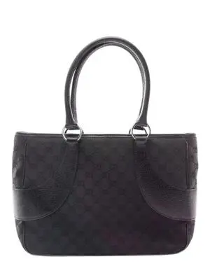 Gucci 2000s Gg Canvas Tote Bag - Black