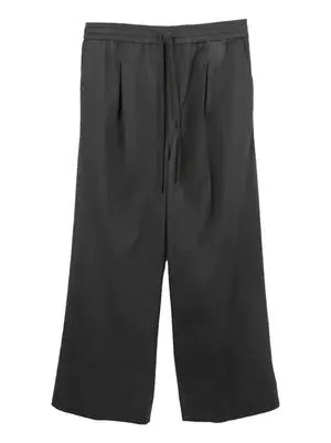 ESSENTIALS Drawstring Wide-leg Trousers - Grey
