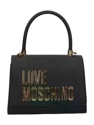 Moschino Logo Plaque Tote Bag - Black