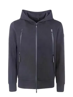 Moncler Cotton Blend Zip-up Hoodie - Grey