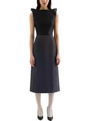 JIL SANDER Sleeveless Structured Silk-blend Top - Black