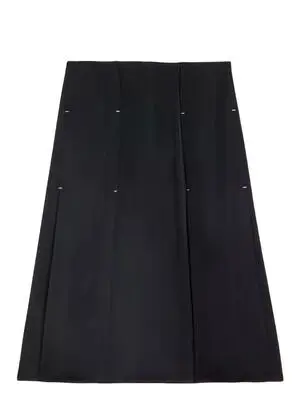 JIL SANDER Fluid Viscose Pleated Skirt - Black