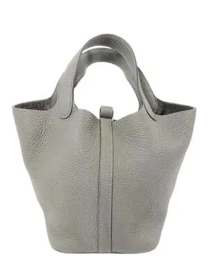 Hermès Hermès 2022 PM Picotin Leather Tote Bag Grey