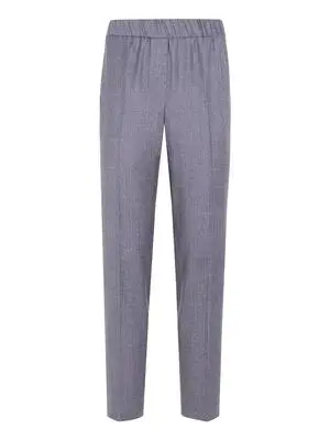 Peserico Pinstriped Elasticated Waistband Trousers - Grey