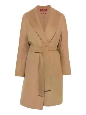 Max Mara Belted Shawl-lapel Coat - Neutrals