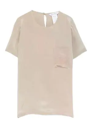 Max Mara Max Mara Monogram Embroidered T-Shirt Neutrals