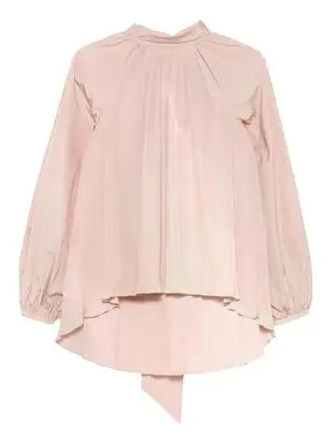 Max Mara Pleated Blouse With Puff Sleeves - Pink