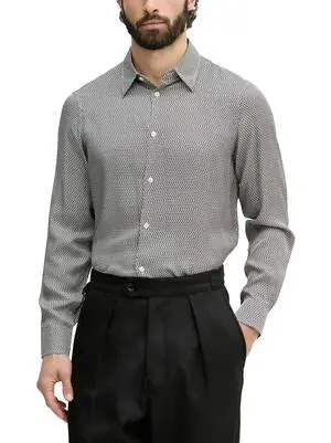 Armani Exchange Logo-print Long-sleeve Shirt - Grey