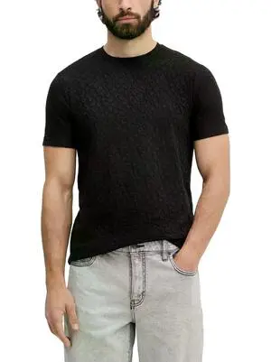Armani Exchange All-over Logo T-shirt - Black