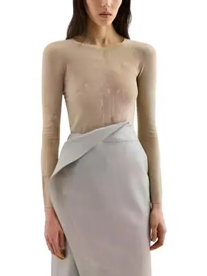 JIL SANDER Jil Sander Ribbed Knit Long Sleeve Top Neutrals