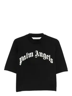 PALM ANGELS Palm Angels Round Neck Logo T-Shirt