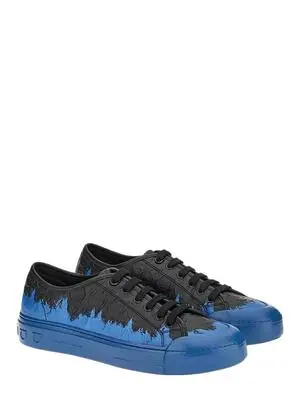 FERRAGAMO Gancini-embossed Paint-splatter Sneakers - Black