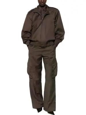 THE FRANKIE SHOP Kelly Epaulette-detail Zip-up Jacket - Brown