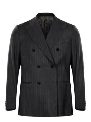Caruso Pinstriped Double-breasted Suit - Grey