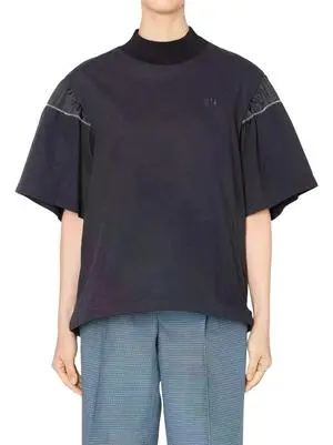 Kolor High Neck Short Sleeve T-shirt - Black