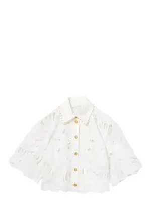 Zimmermann ZIMMERMANN Mahon Embroidered Cut-Out Shirt Neutrals