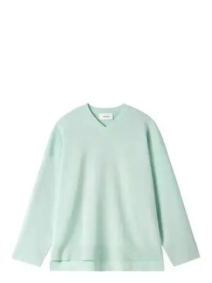 ENFOLD V-neck Drop-shoulder Sweater - Green