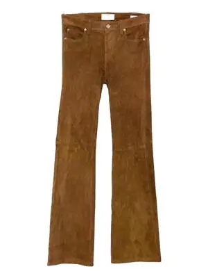 FRAME Suede Flared Trousers - Brown