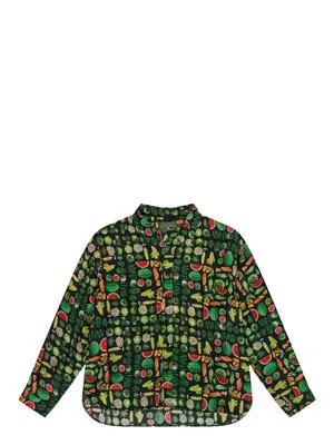 DENIM TEARS Fruit-print Long-sleeve Shirt - Black