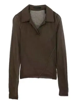 Helmut Lang Long-sleeve V-neck Top - Brown