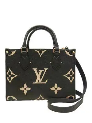 LOUIS VUITTON Bicolor Monogram Empreinte Giant Onthego Pm Satchel - Black