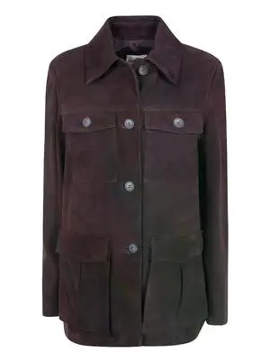 SEMICOUTURE Penny Suede Multi-pocket Jacket - Brown