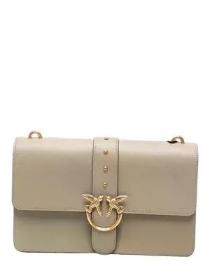 Pinko Small Love One Leather Crossbody Bag - Neutrals