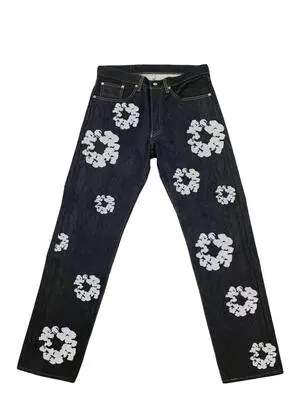 DENIM TEARS Denim Tears Cotton Straight-Leg Jeans With Wreath Print