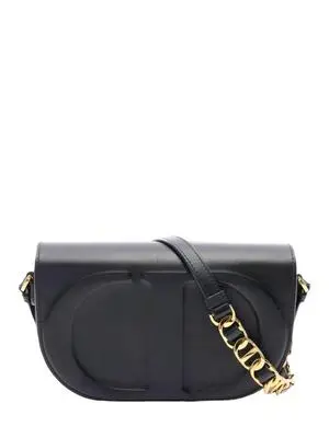 Dior Embossed Logo Shoulder Bag - Black