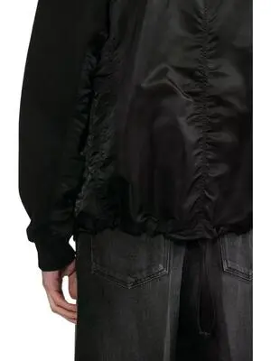 Toga Quarter-zip Panelled Sweater - Black