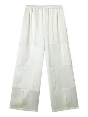 ENFOLD Off- Patchwork Palazzo Pants - White