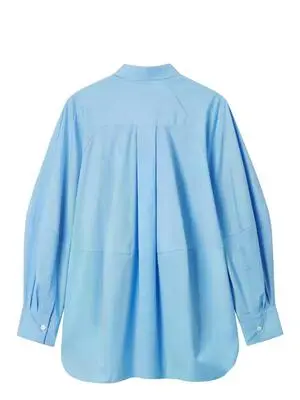 ENFOLD Pleated Sleeve Shirt - Blue