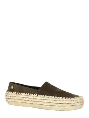 Loewe Suede And Raffia Rio Slippers - Green
