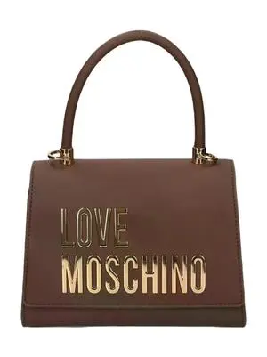 Moschino Logo Plaque Tote Bag - Brown