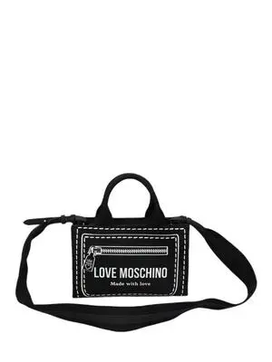 Moschino Logo Print Top-handle Bag - Black