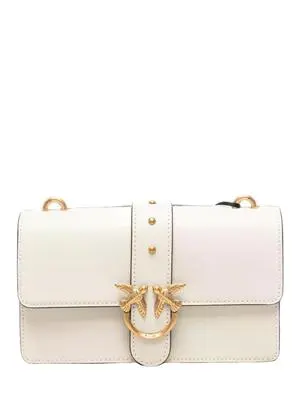 Pinko Mini Love One Leather Crossbody Bag - Neutrals