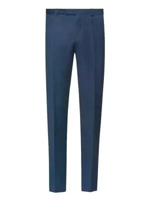 Hugo Slim-fit Pressed-crease Trousers - Blue