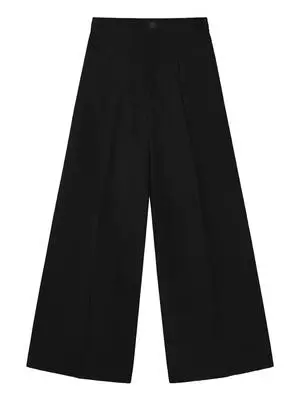 ENFOLD Pleated Wool Palazzo Pants - Black