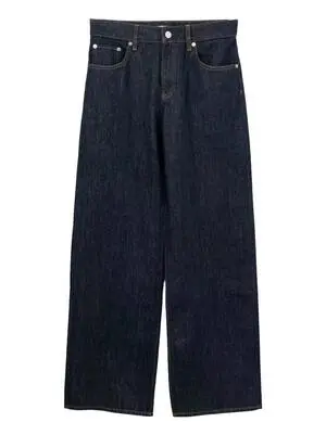 Helmut Lang Seam-detail Logo-patch Jeans - Blue