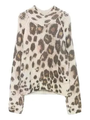 MARCCAIN Leopard Print Knit Sweater - Neutrals