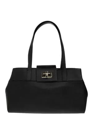 Furla Amelia Grained Leather Shoulder Bag - Black