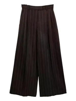 Helmut Lang Pinstripe Wide-leg Trousers - Brown