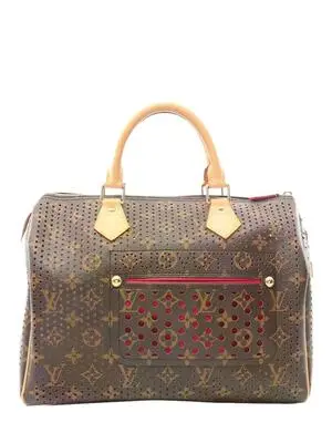 LOUIS VUITTON Monogram Perforated Speedy 30 Boston Bag - Brown