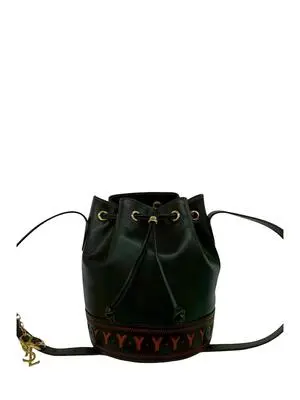 Saint Laurent 1980-1990 Leather Bucket Bag - Black
