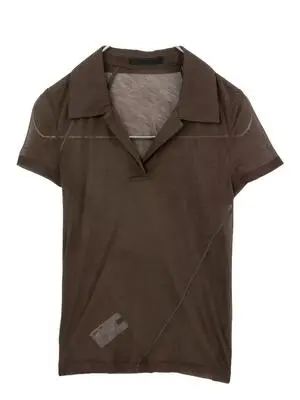 HELMUT LANG Helmut Lang Sheer Polo Collar Short Sleeve Top
