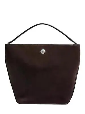 Moncler Carlo Suede Shoulder Bag - Brown