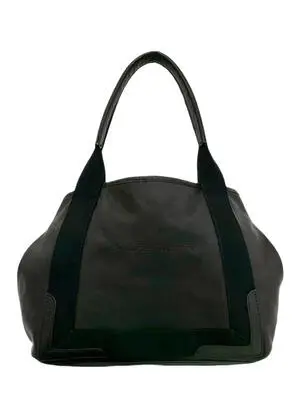 Balenciaga Calfskin Perforated Tote Satchel - Black