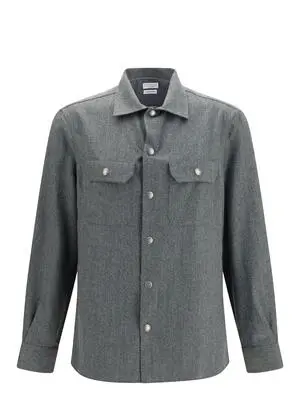 Brunello Cucinelli Virgin Wool Shirt - Gray